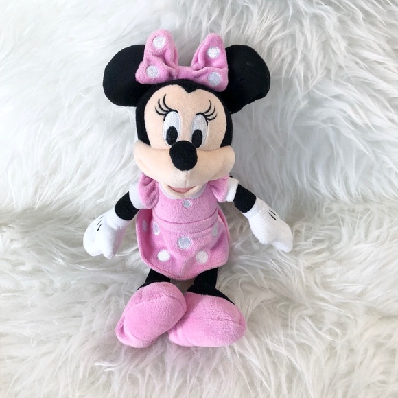 Disney | Other | Minnie Mouse Polka Dot Pink Dress Stuffed Plushie ...